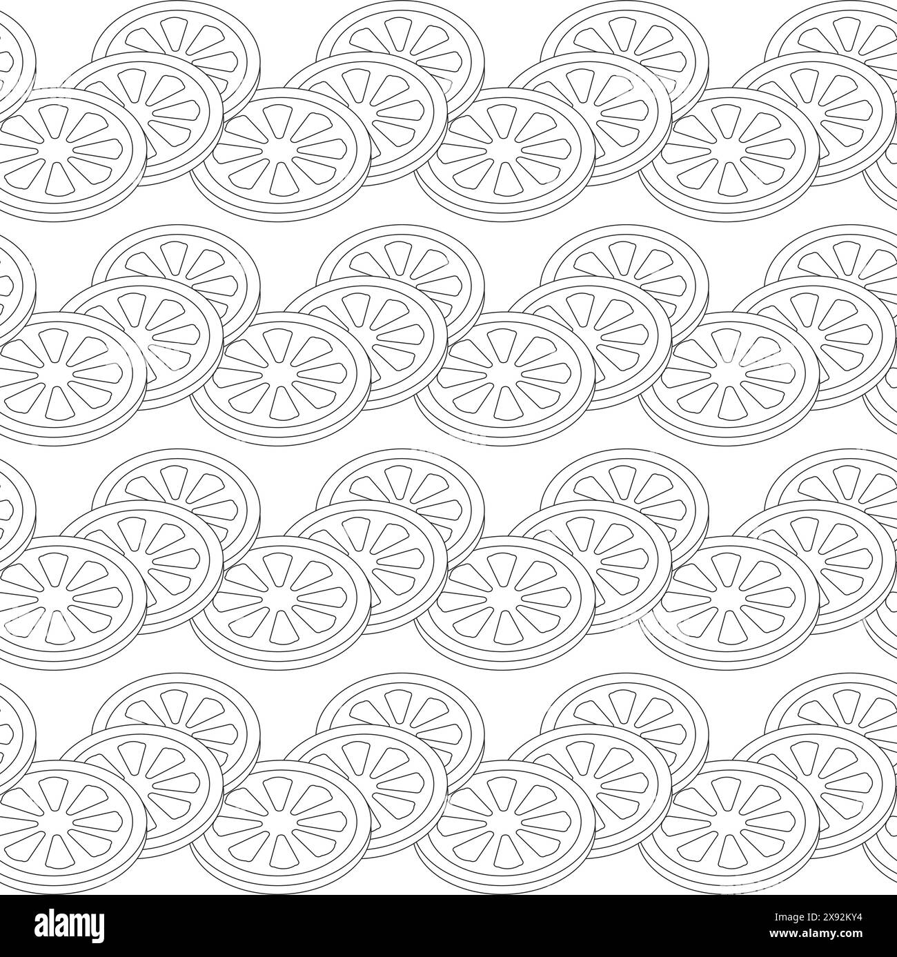 Cut lemon doodle style. Seamless pattern. Vector illustration Stock ...
