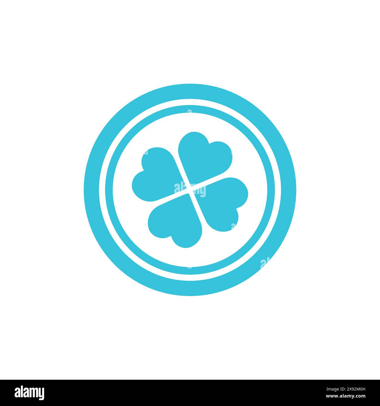 White gold coin four leaf Stock Vector Images - Alamy