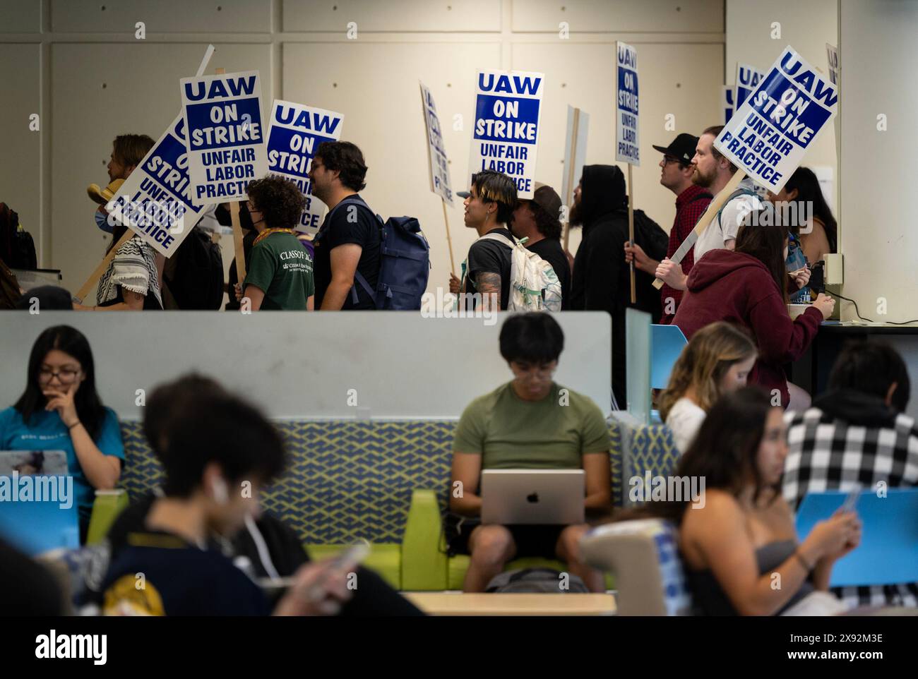 Davis, Ca, USA. 28th May, 2024. Student work on computers as UC Davis ...