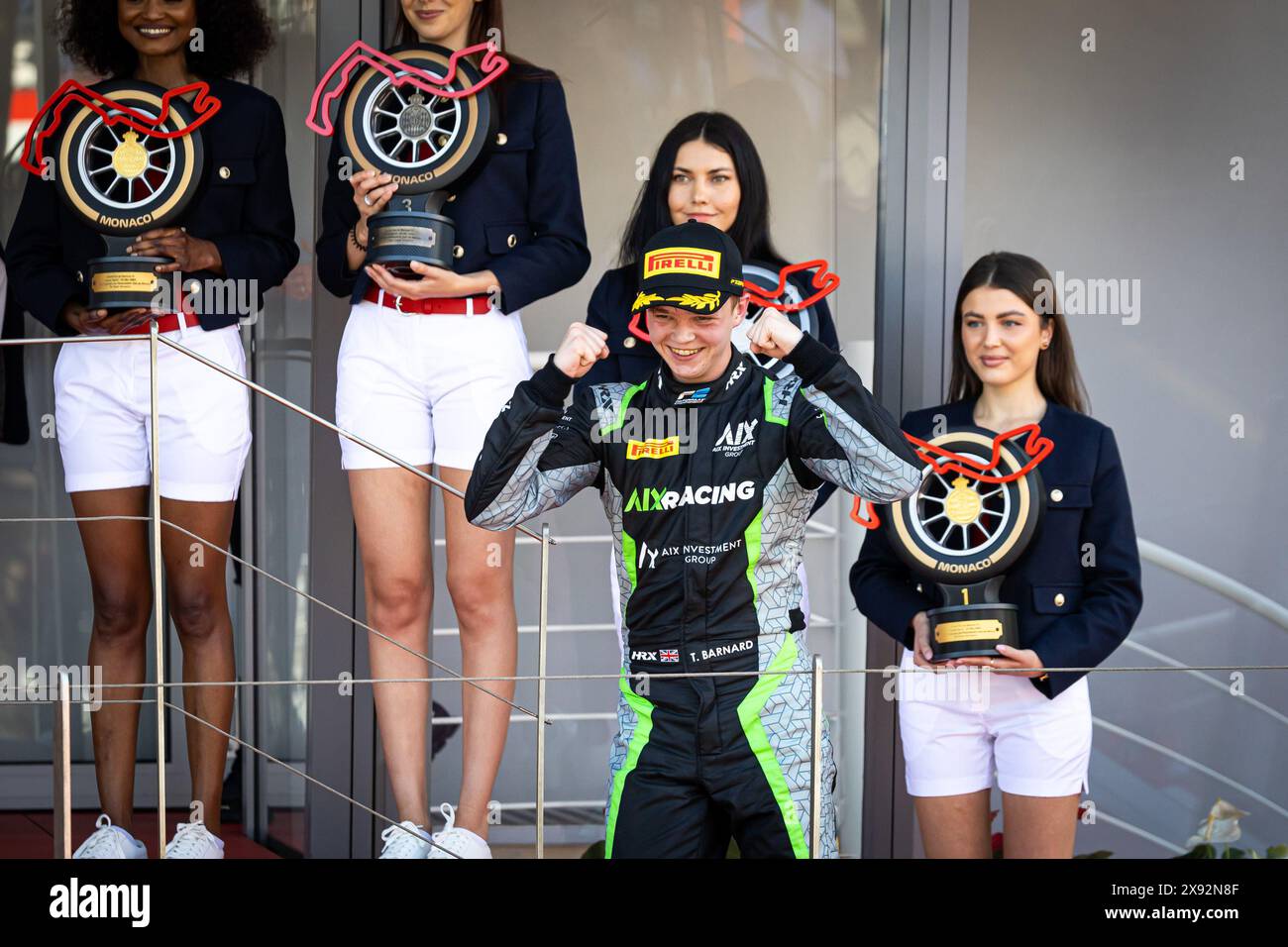 BARNARD Taylor (gbr), PHM AIX Racing, Dallara F2 2024, portrait, podium ...