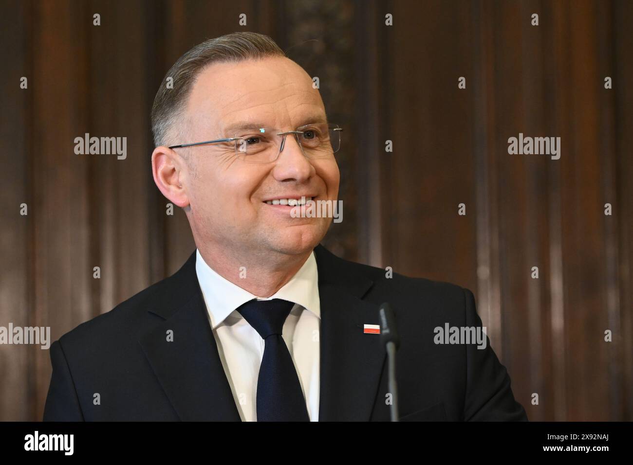 Prague, Czech Republic. 28th May, 2024. Polish president Andrzej Duda ...