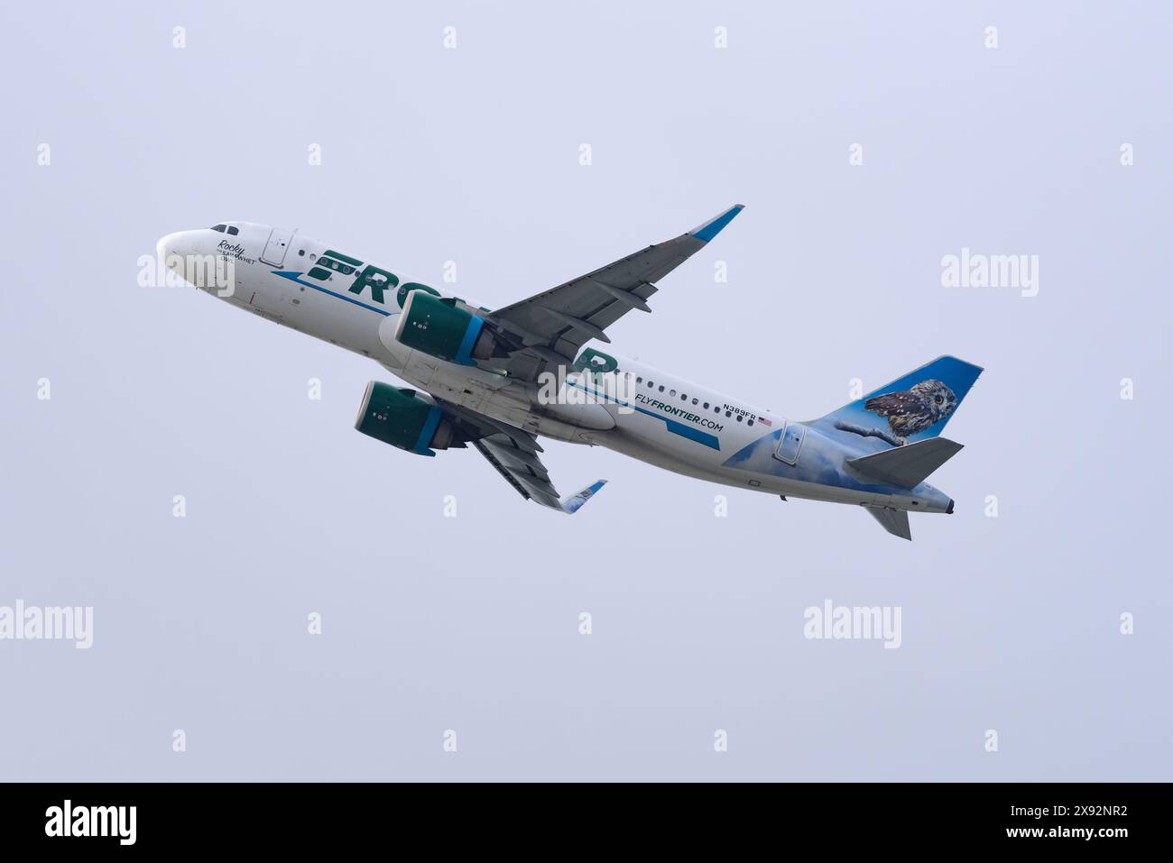 Frontier Airbus A320-251N with registration N389FR shown leaving from ...