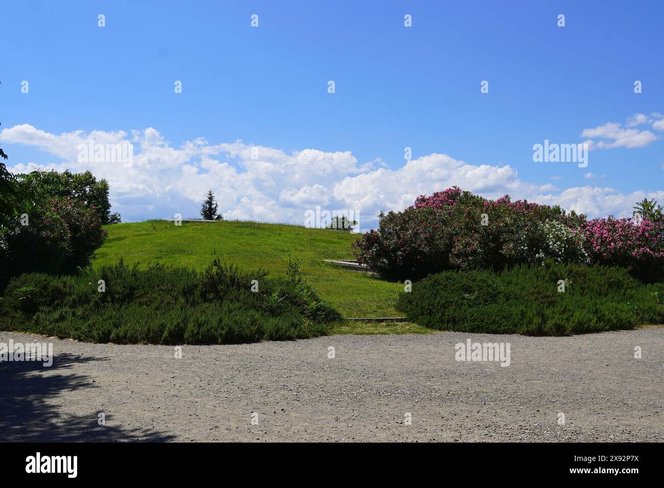 View of the hill, or tumulus, covering the ancient royal tombs of the ...