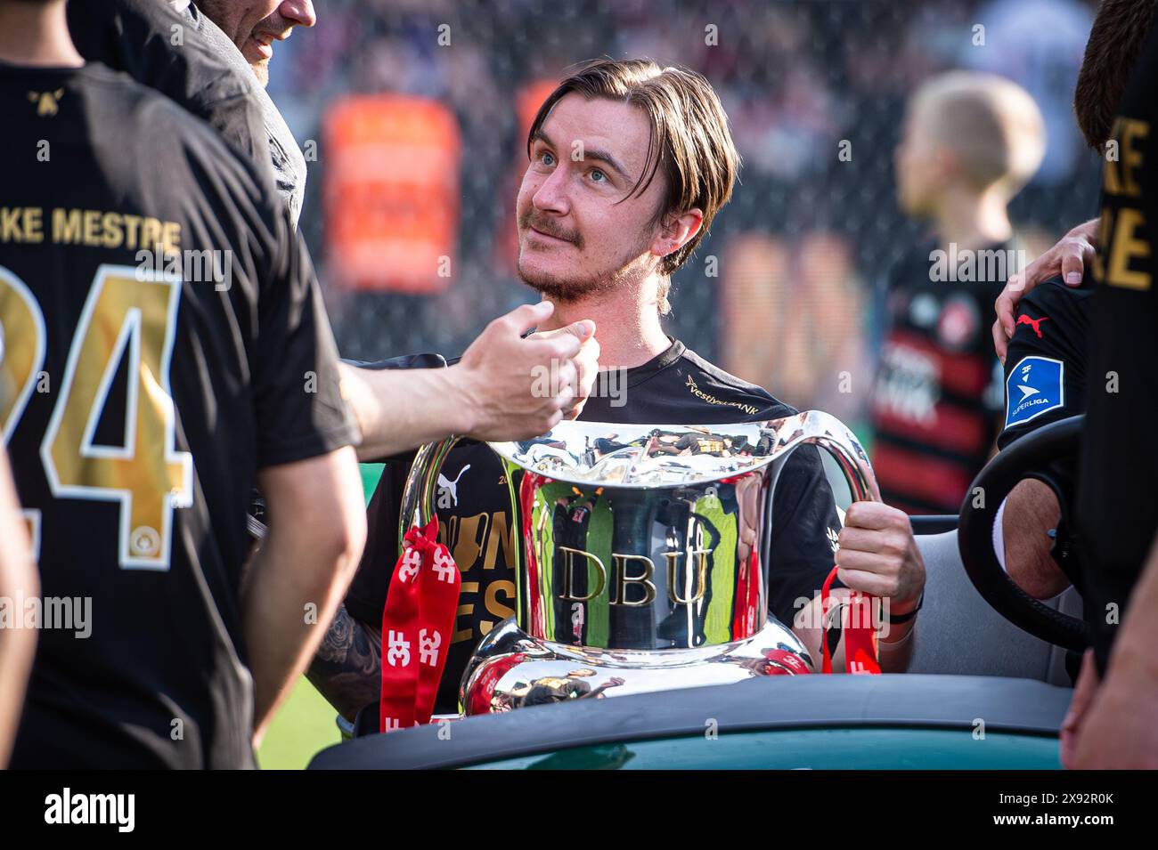 Herning, Denmark. 26th, May 2024. Kristoffer Olsson of FC Midtjylland ...
