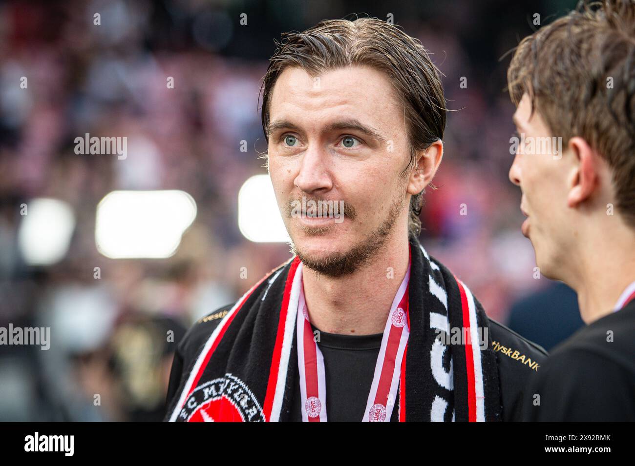 Herning, Denmark. 26th, May 2024. Kristoffer Olsson of FC Midtjylland ...