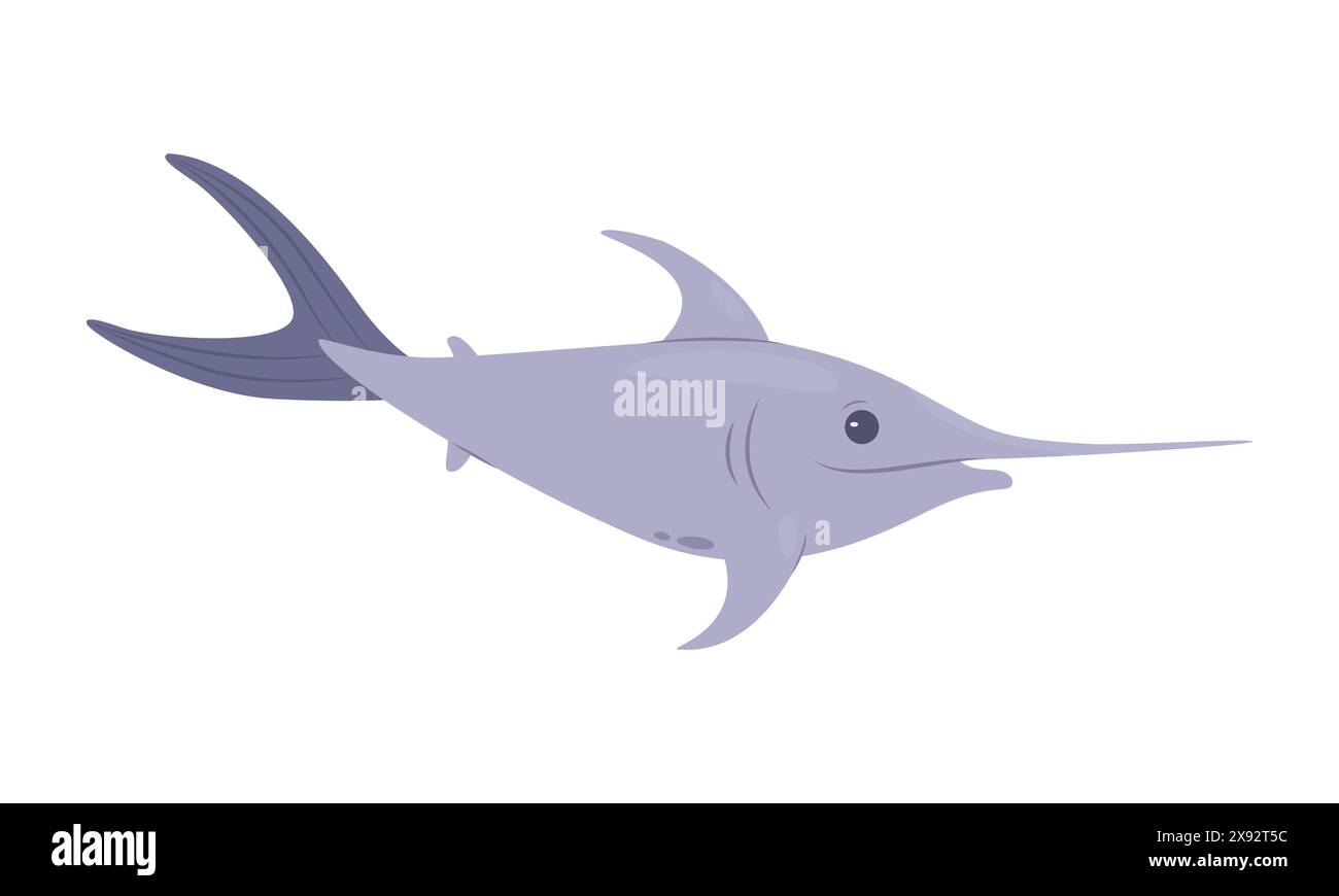 Swordfish, underwater fish and predator of deep sea or ocean bottom ...