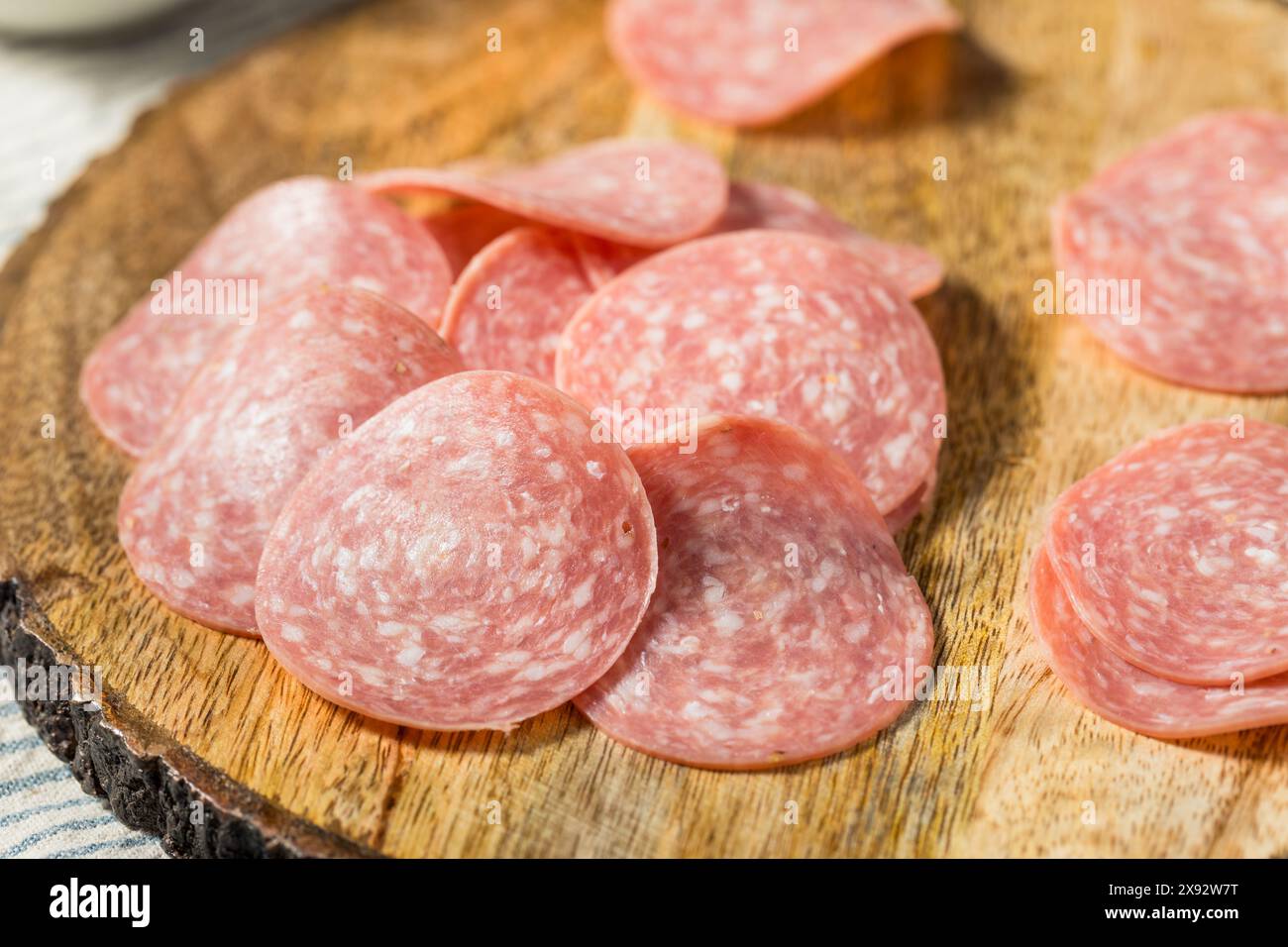 Sliced Deli Salami Cold Cut into Slices Stock Photo - Alamy