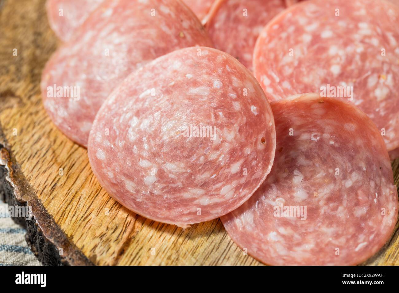 Salami sausage slices background hi-res stock photography and images ...