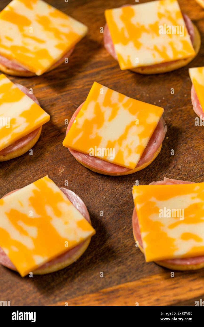 Gourmet Cheese Meat and Crackers as a Healthy Appetizer Stock Photo - Alamy