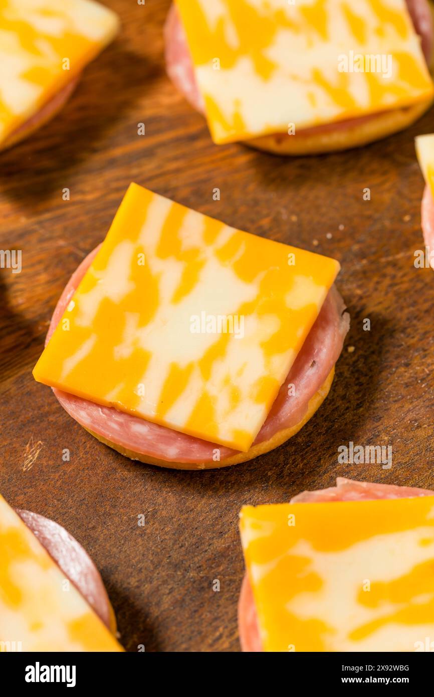 Gourmet Cheese Meat and Crackers as a Healthy Appetizer Stock Photo - Alamy
