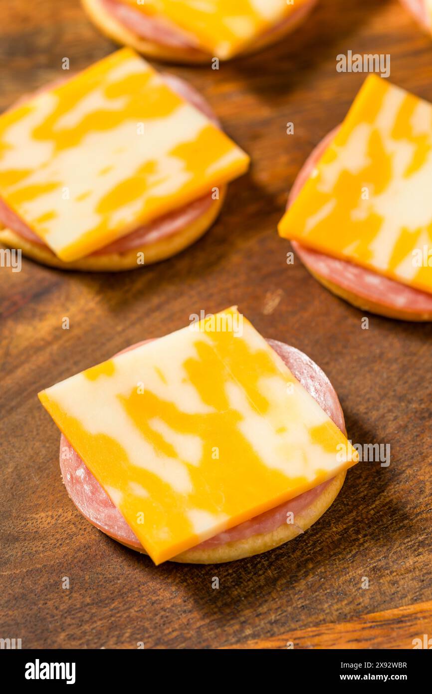 Gourmet Cheese Meat and Crackers as a Healthy Appetizer Stock Photo - Alamy
