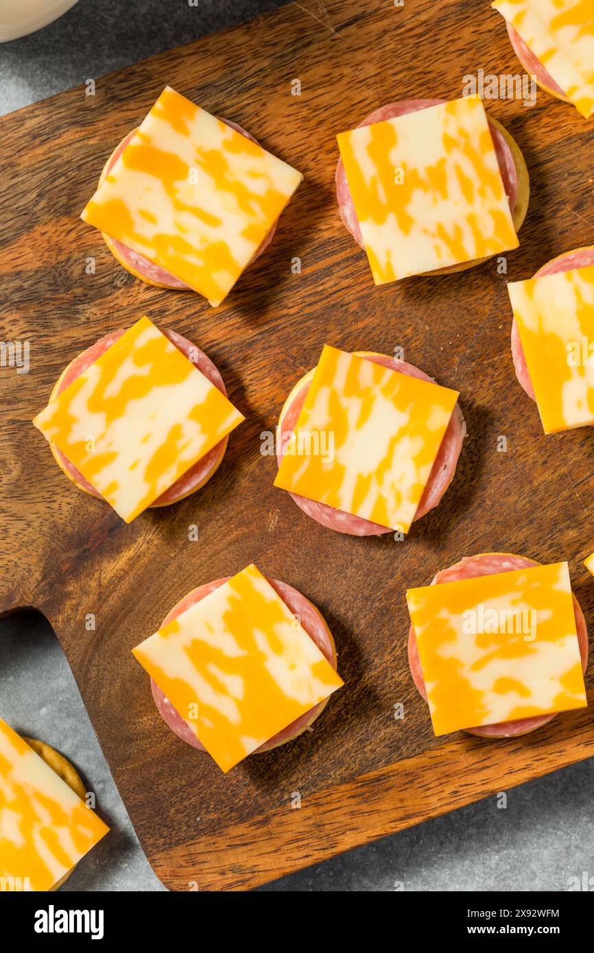 Gourmet Cheese Meat and Crackers as a Healthy Appetizer Stock Photo - Alamy