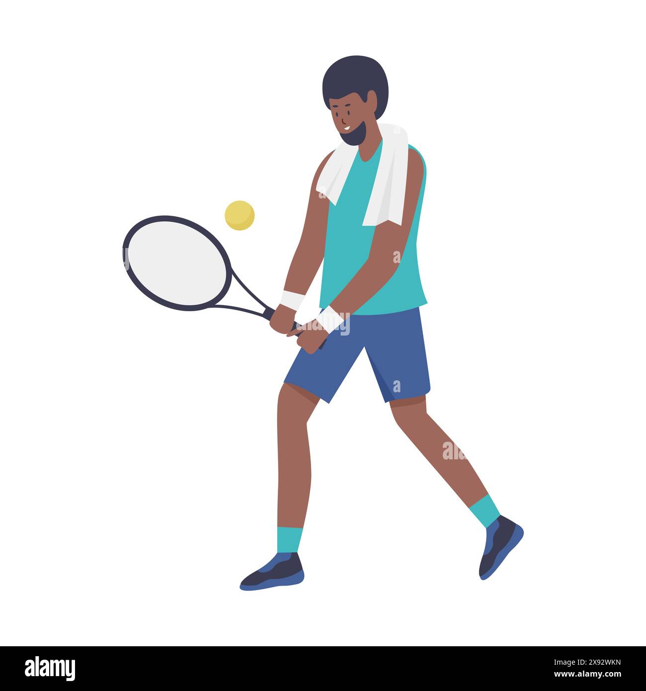 African american male tennis player Stock Vector Images - Alamy