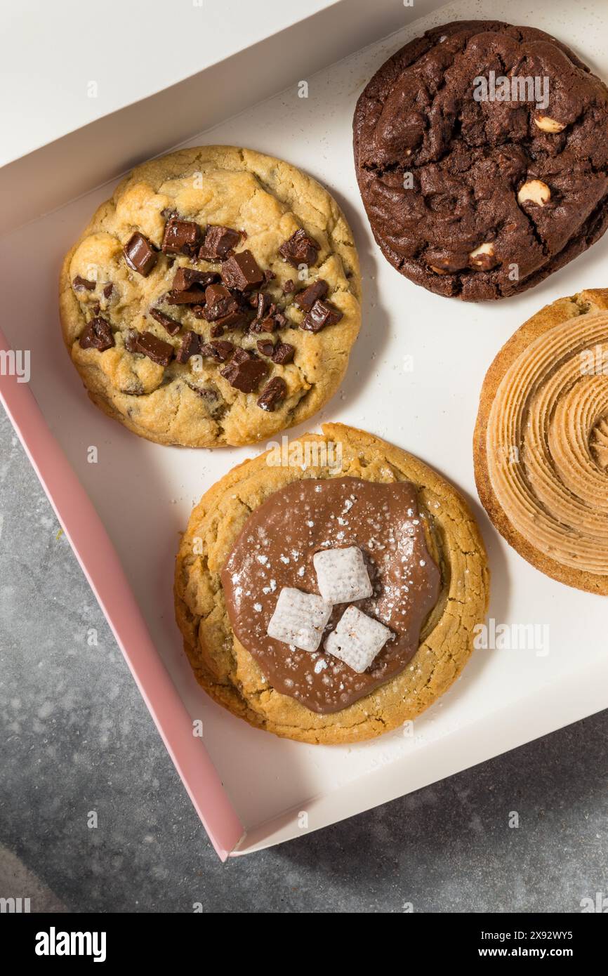 Thick Gourmet Crumble Cookies with Chocolate and Cinnamon Ready to Eat ...