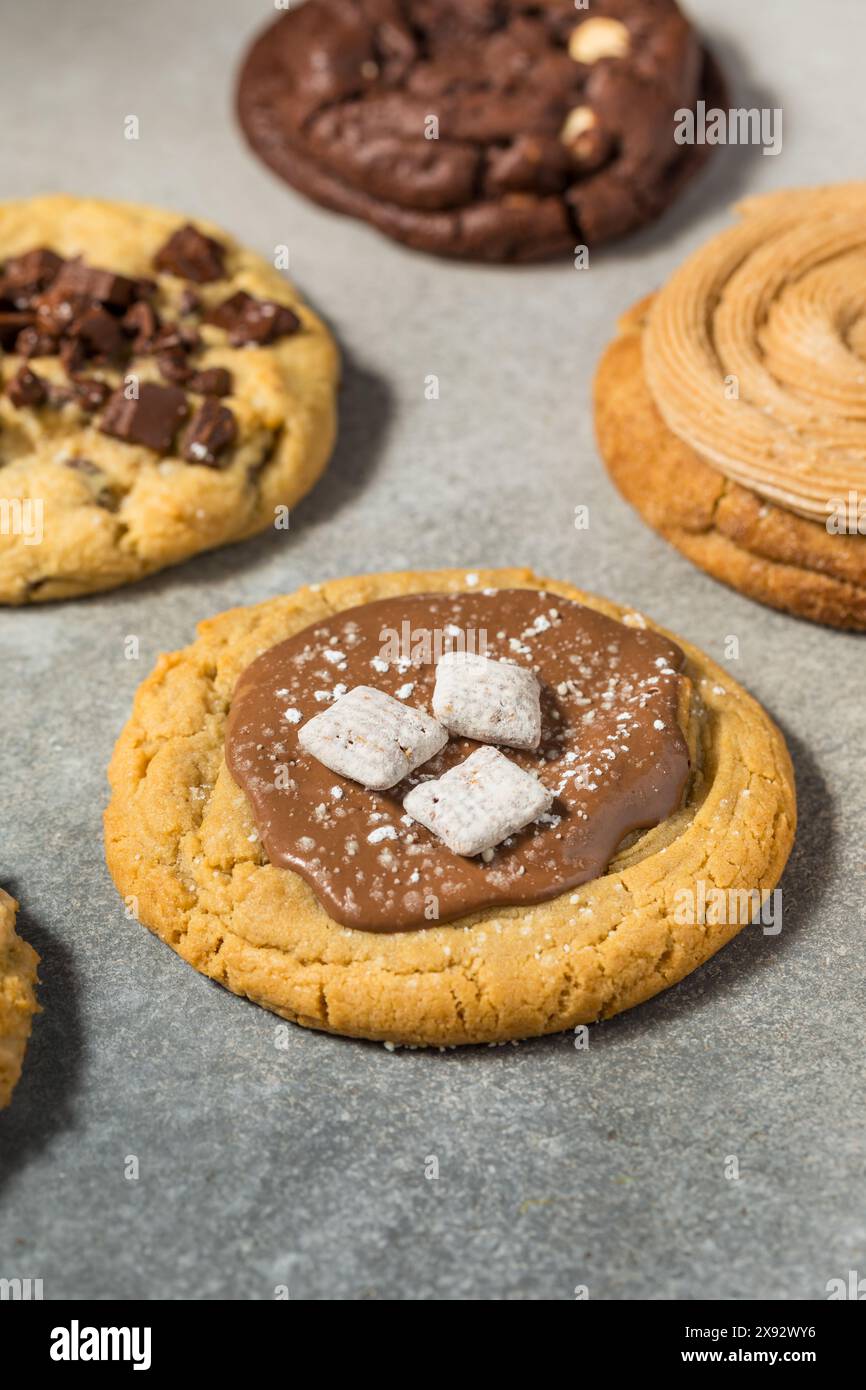 Thick Gourmet Crumble Cookies with Chocolate and Cinnamon Ready to Eat ...