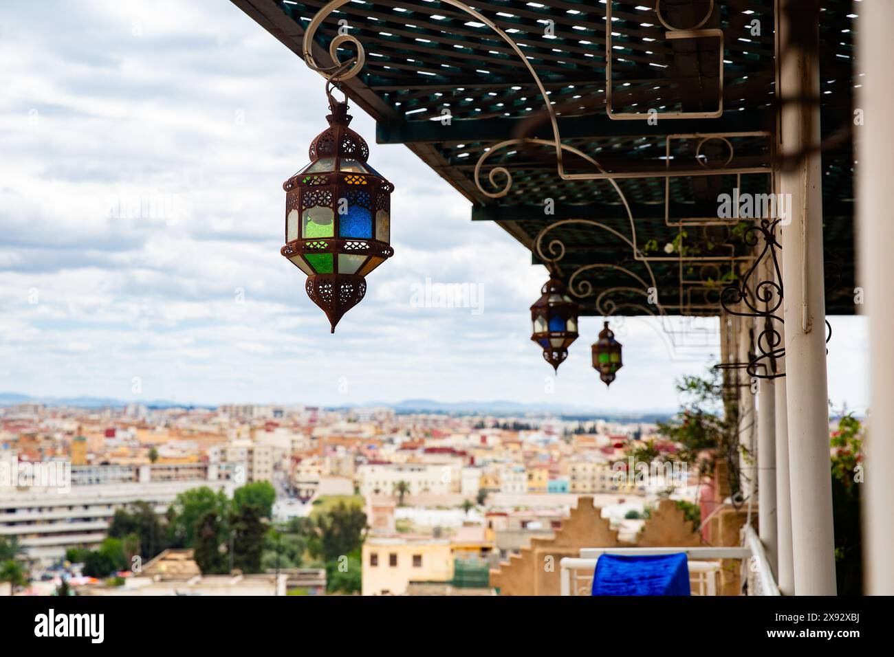 A rooftop terrace in the medina in Meknes, Morocco Stock Photo - Alamy