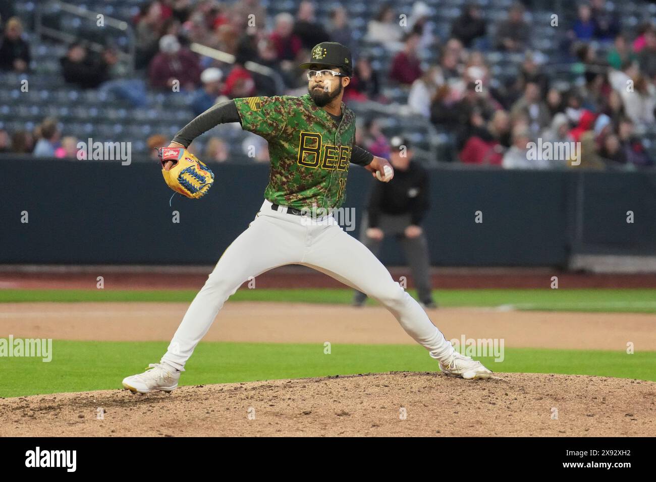 Salt Lake City UT, USA. 25th Apr, 2024. Salt Lake pitcher Tyler Thomas ...