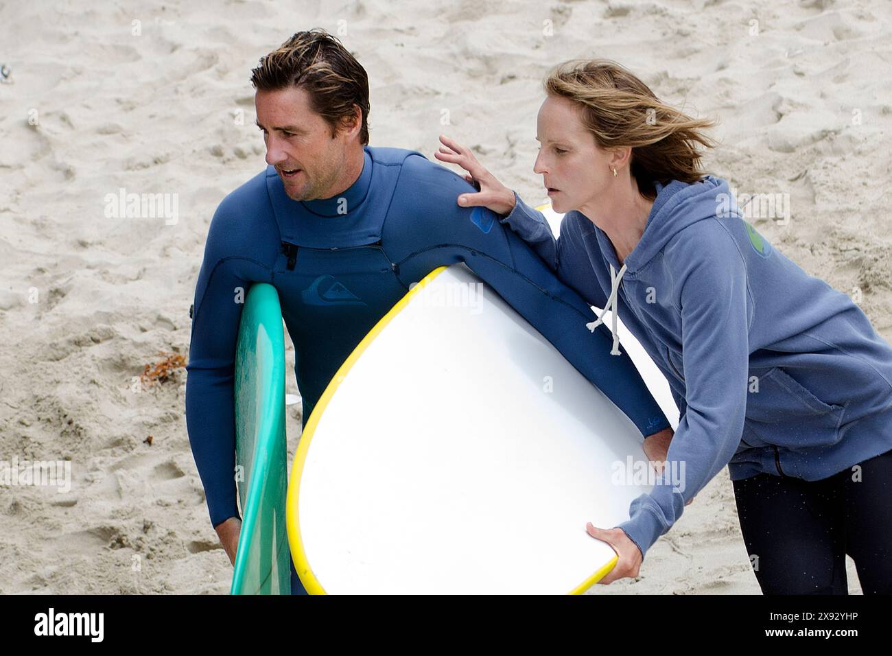 Excl Helen Hunt and Luke Wilson seen on Venice beach during the set of ...