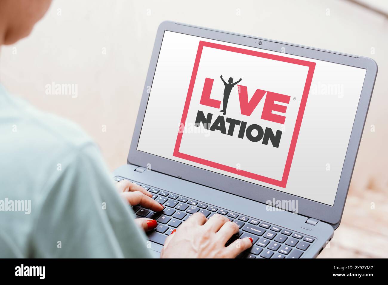 In this photo illustration, the Live Nation Entertainment logo is seen ...