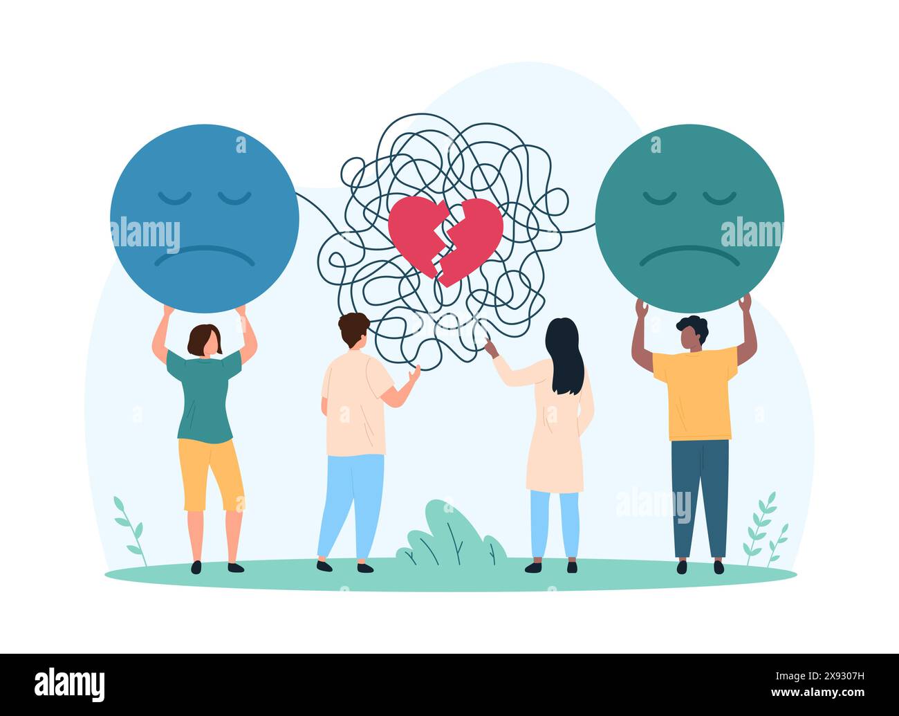 Divorce and breakup of couple, conflict and bad conversation problem ...