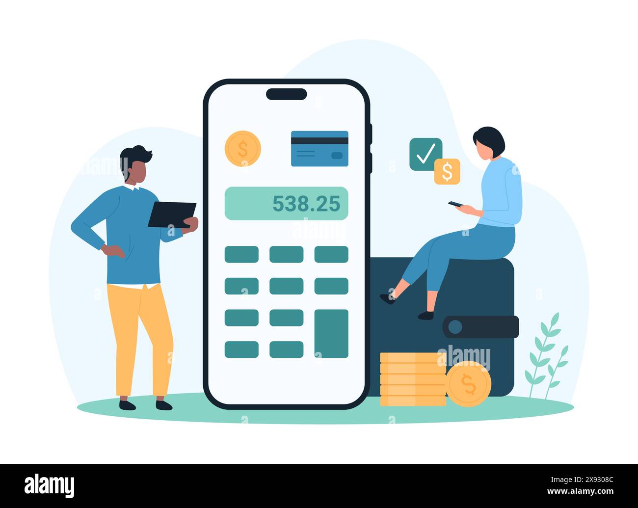 Credit card payment online, financial accounting and family budget ...