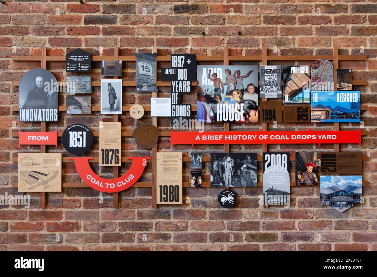 History of Coal Drops Yard wall display, Coal Drops Yard, King's Cross ...