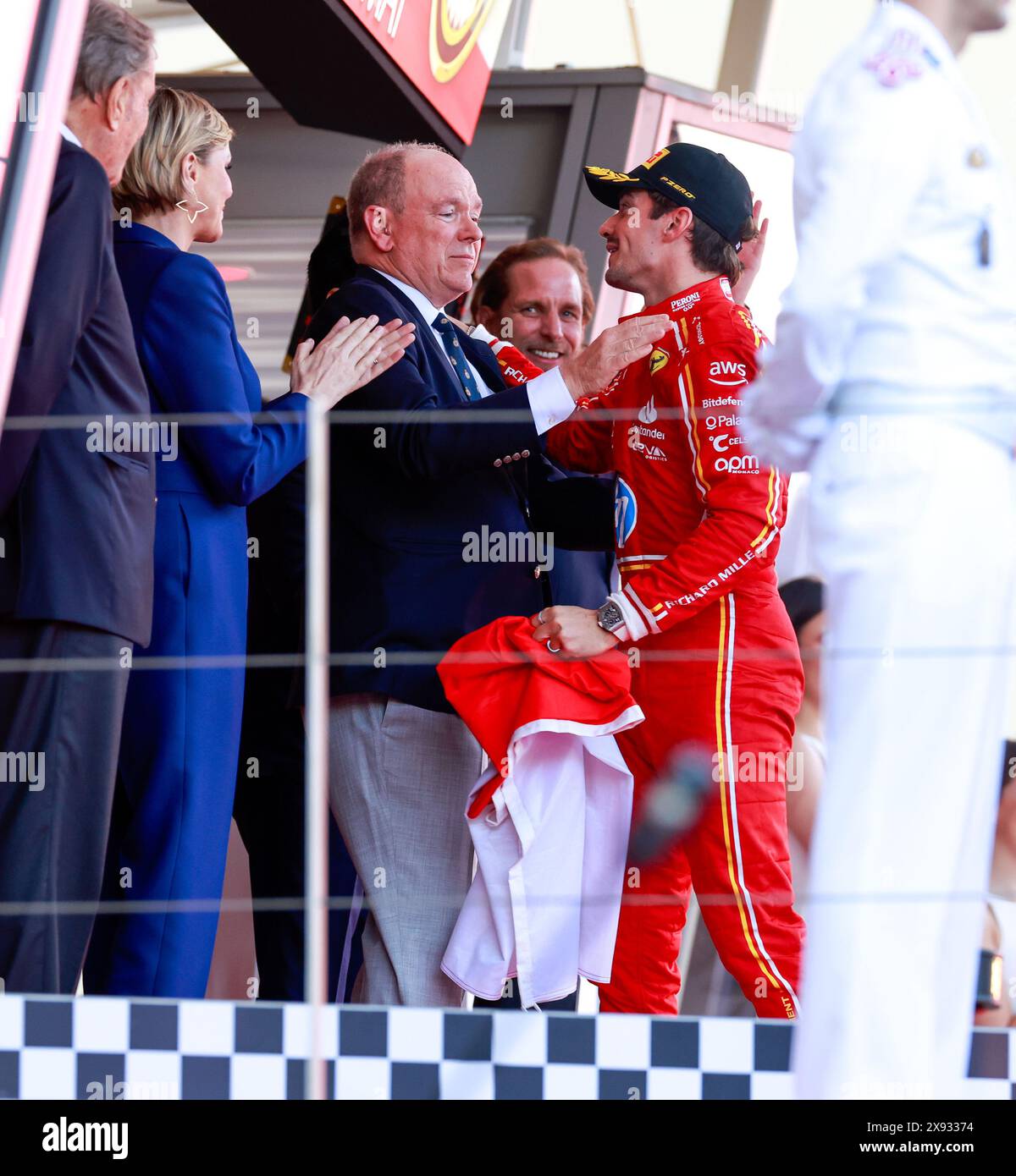 LECLERC Charles (mco), Scuderia Ferrari SF-24 and Albert II Grimaldi ...