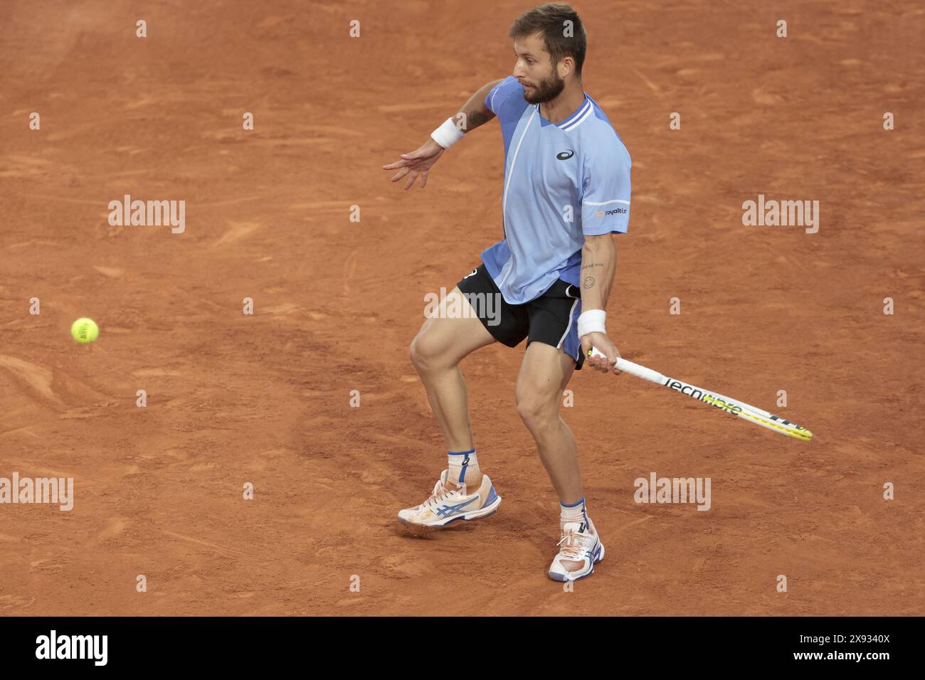 Corentin Moutet of France during day 1 of the 2024 French Open, Roland ...