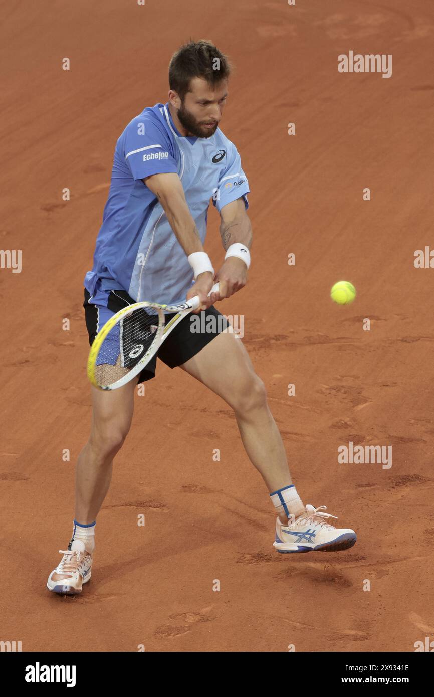 Corentin Moutet of France during day 1 of the 2024 French Open, Roland ...