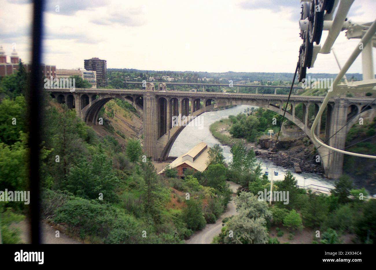 Spokane, Washington, U.S.A., approx. 1991. Open-air gondola ride over ...