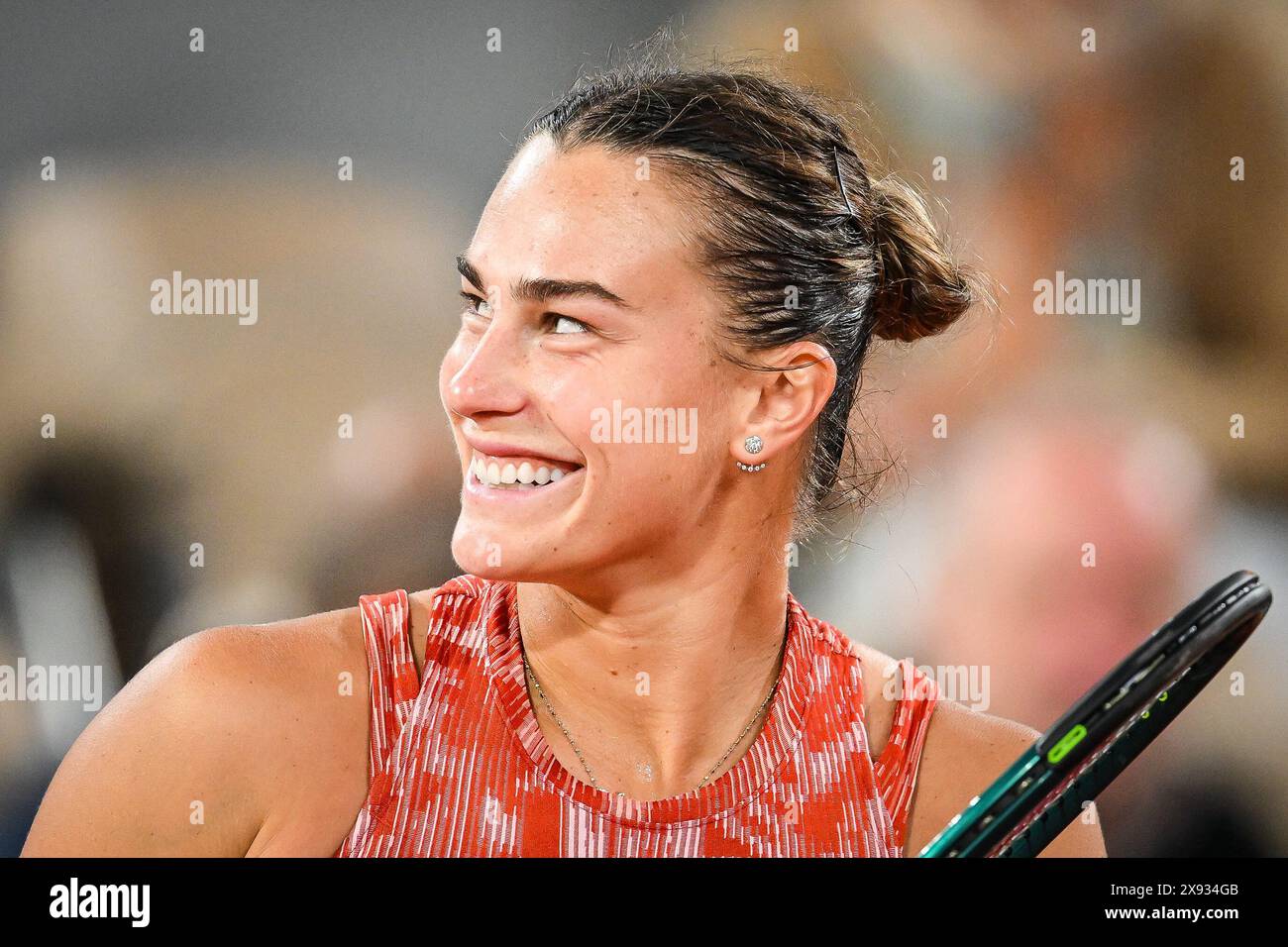 Aryna SABALENKA of Belarus during the third day of Roland-Garros 2024 ...