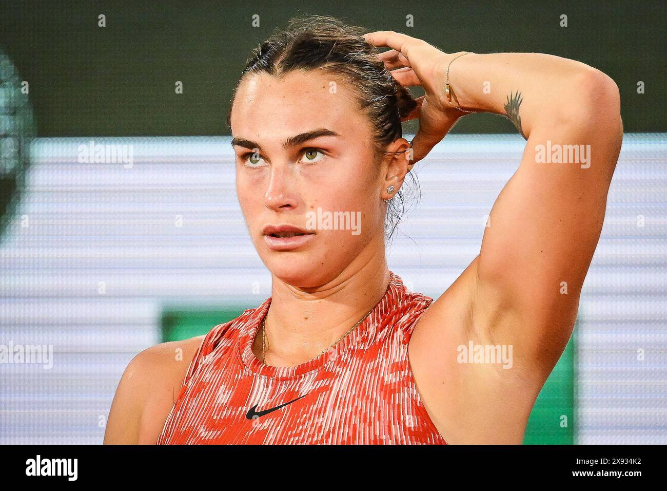 Aryna SABALENKA of Belarus during the third day of Roland-Garros 2024 ...