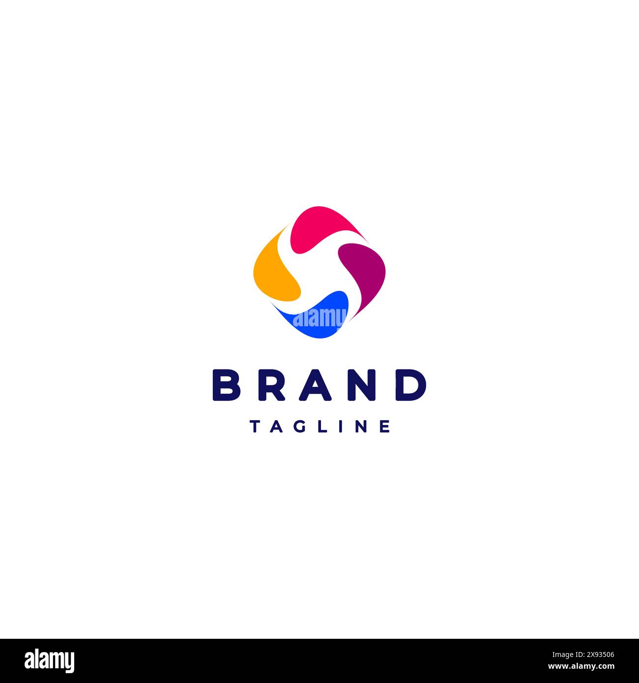Simple Four Colorful Propeller Logo Design. Modern Colorful Rounded ...