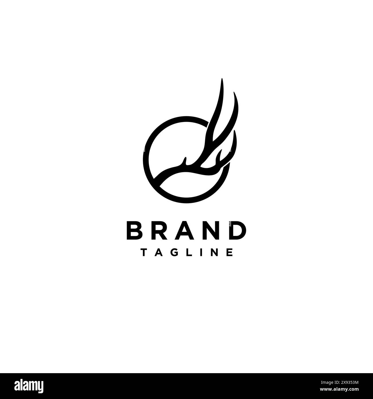 Logo Template About Nature Outside Illustrated With Deer Horn Symbols ...