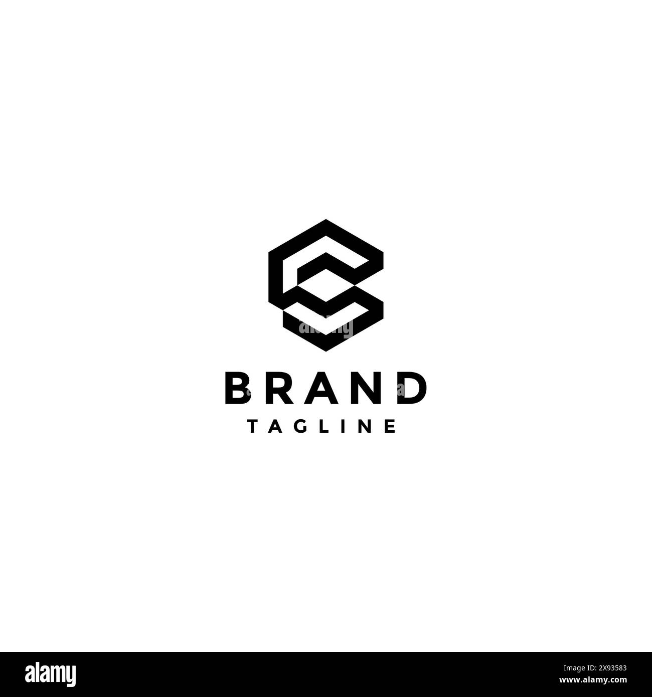 Bold Letter C Logo Design With Firm Lines. Hexagon Letter C Line Logo ...