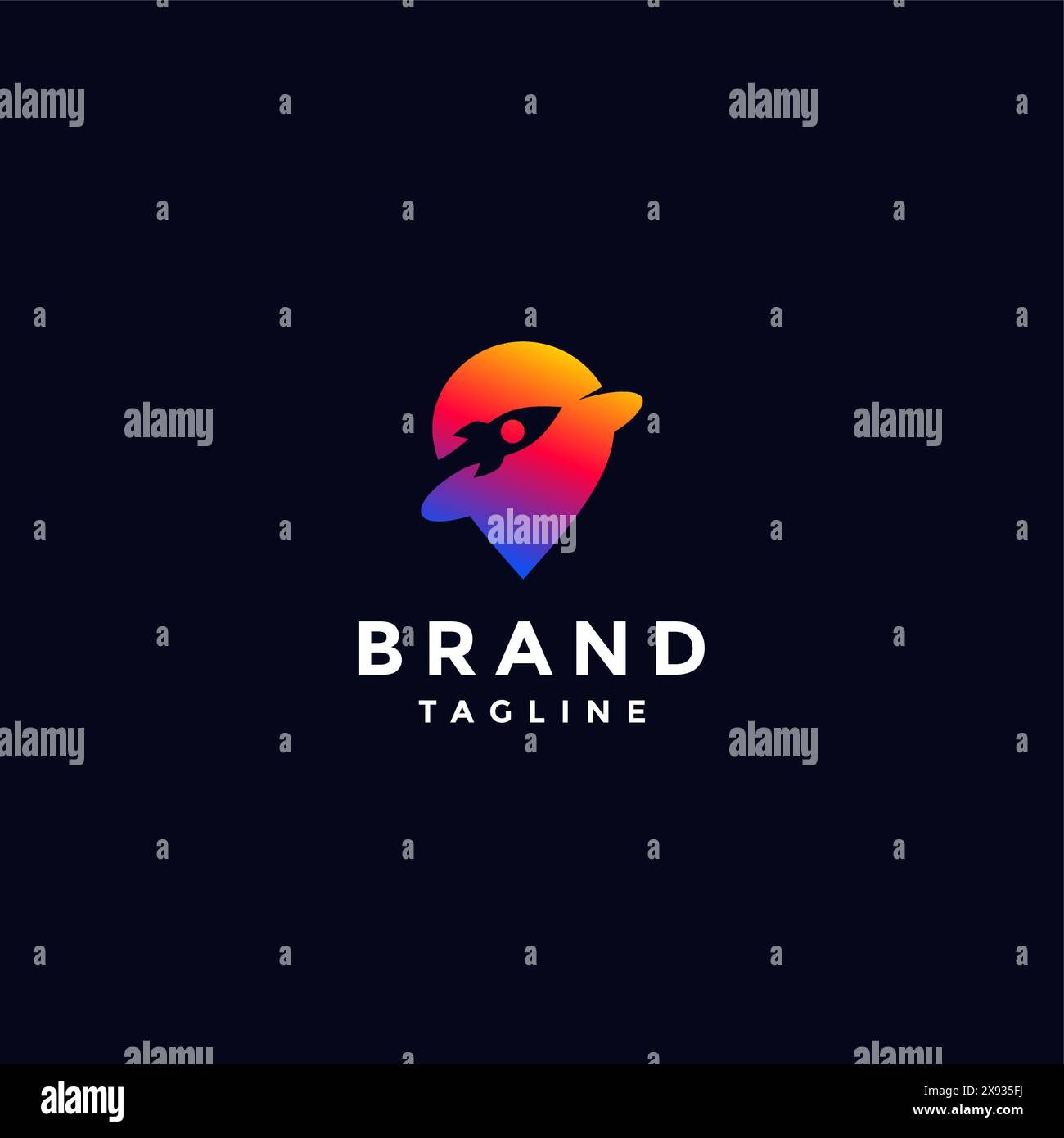 Rocket inside Hot Spot Icon Logo Design. Rocket inside Colorful Hot ...