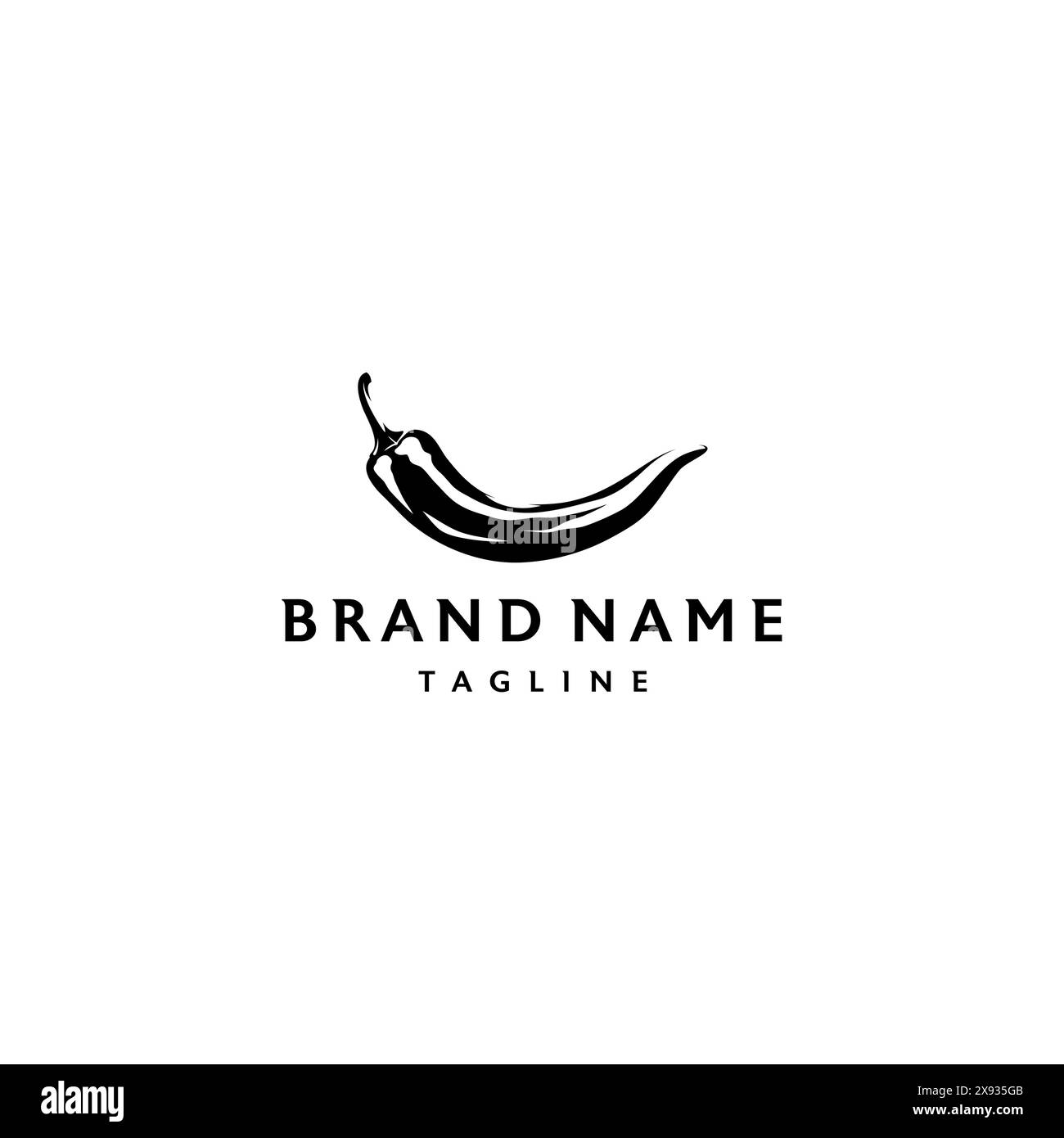 Spicy Food Symbol Chili Icon Logo Design. Black Chili Classic ...