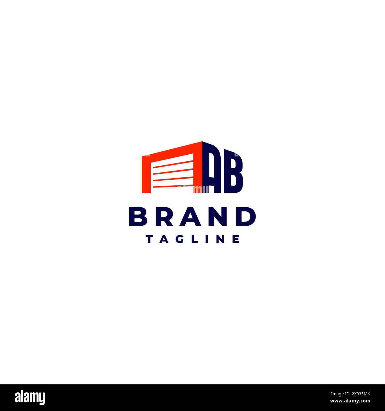 Long Storage Door and Letter AB Logo Design. Initials A and B Next to ...