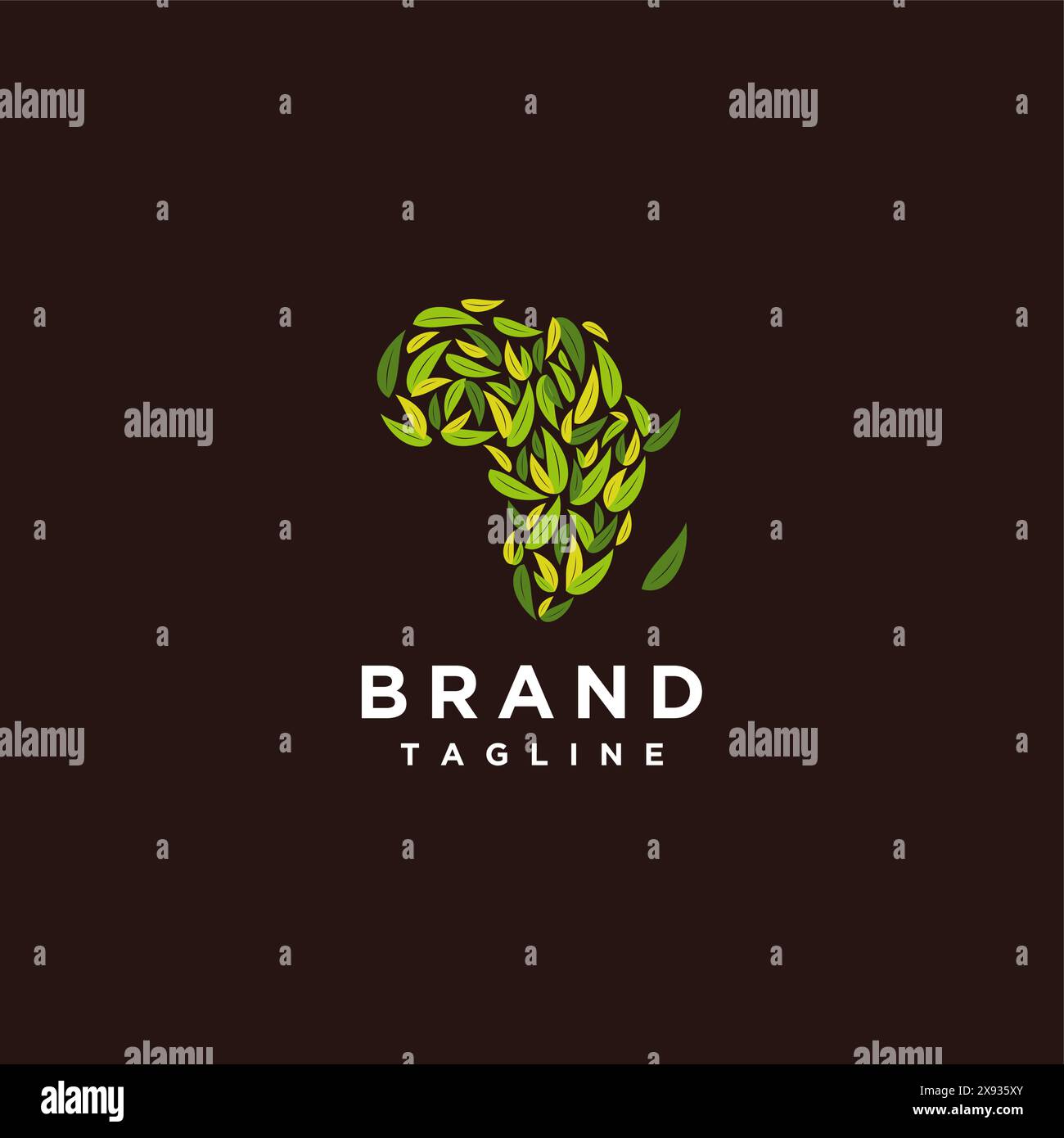 Creative Logo Concept Arranges Leaves Into the African Continent. A ...