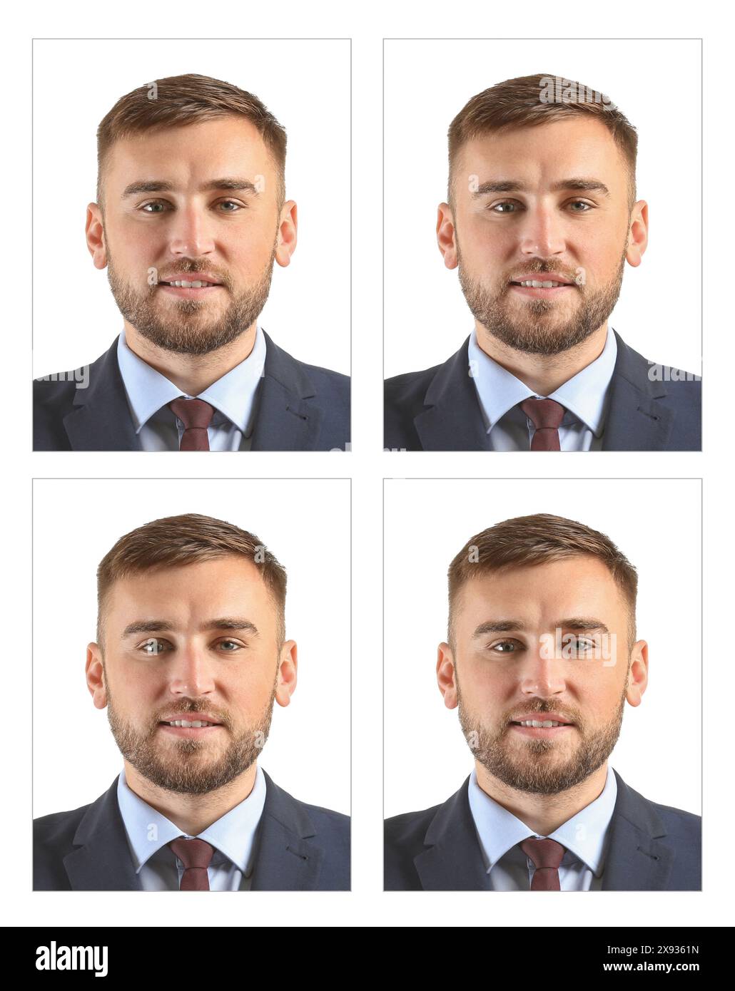 Photos of young man for passport on white background Stock Photo - Alamy