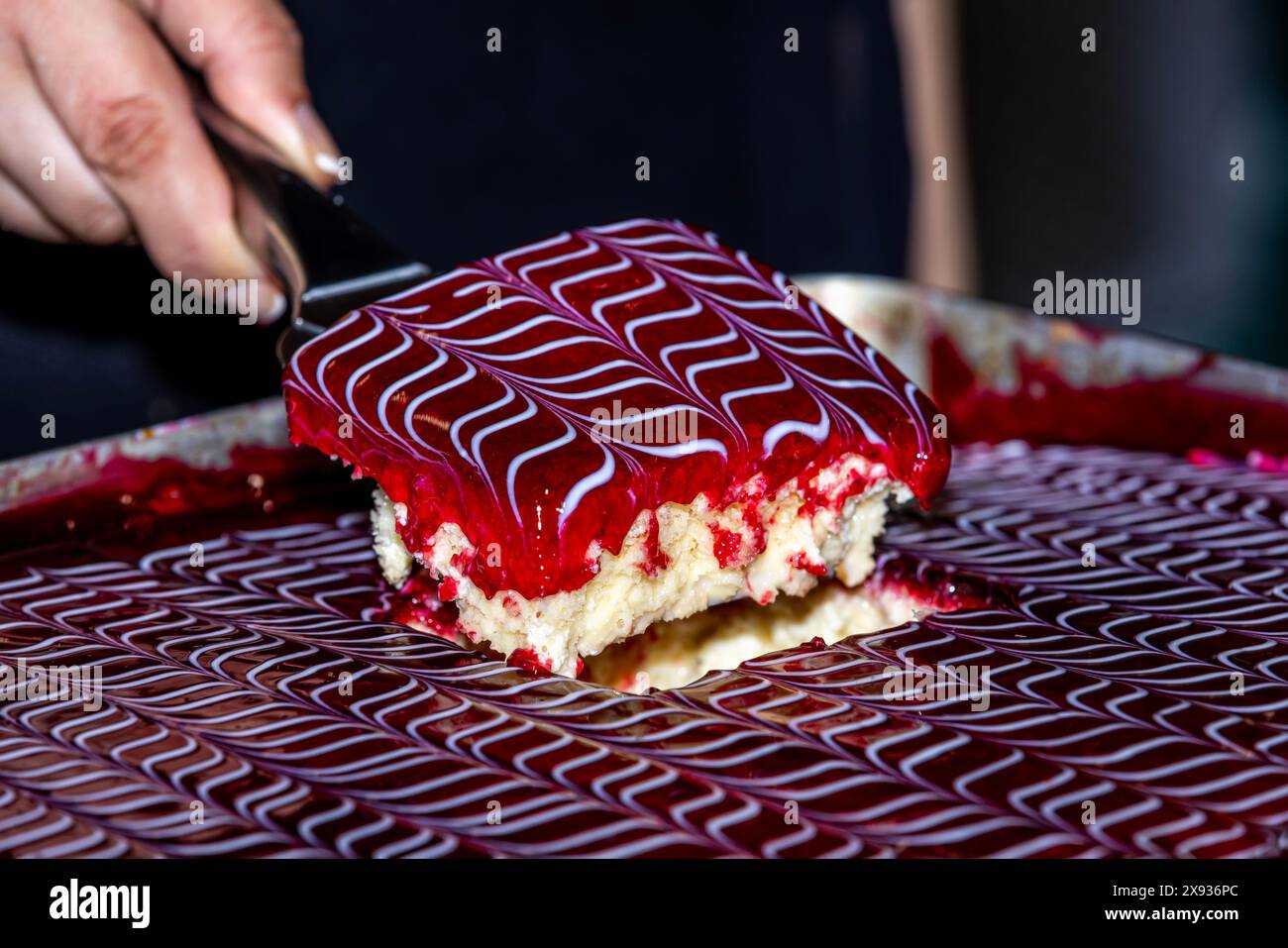 Chef prepares trilece dessert in the kitchen. Turkish Traditional ...