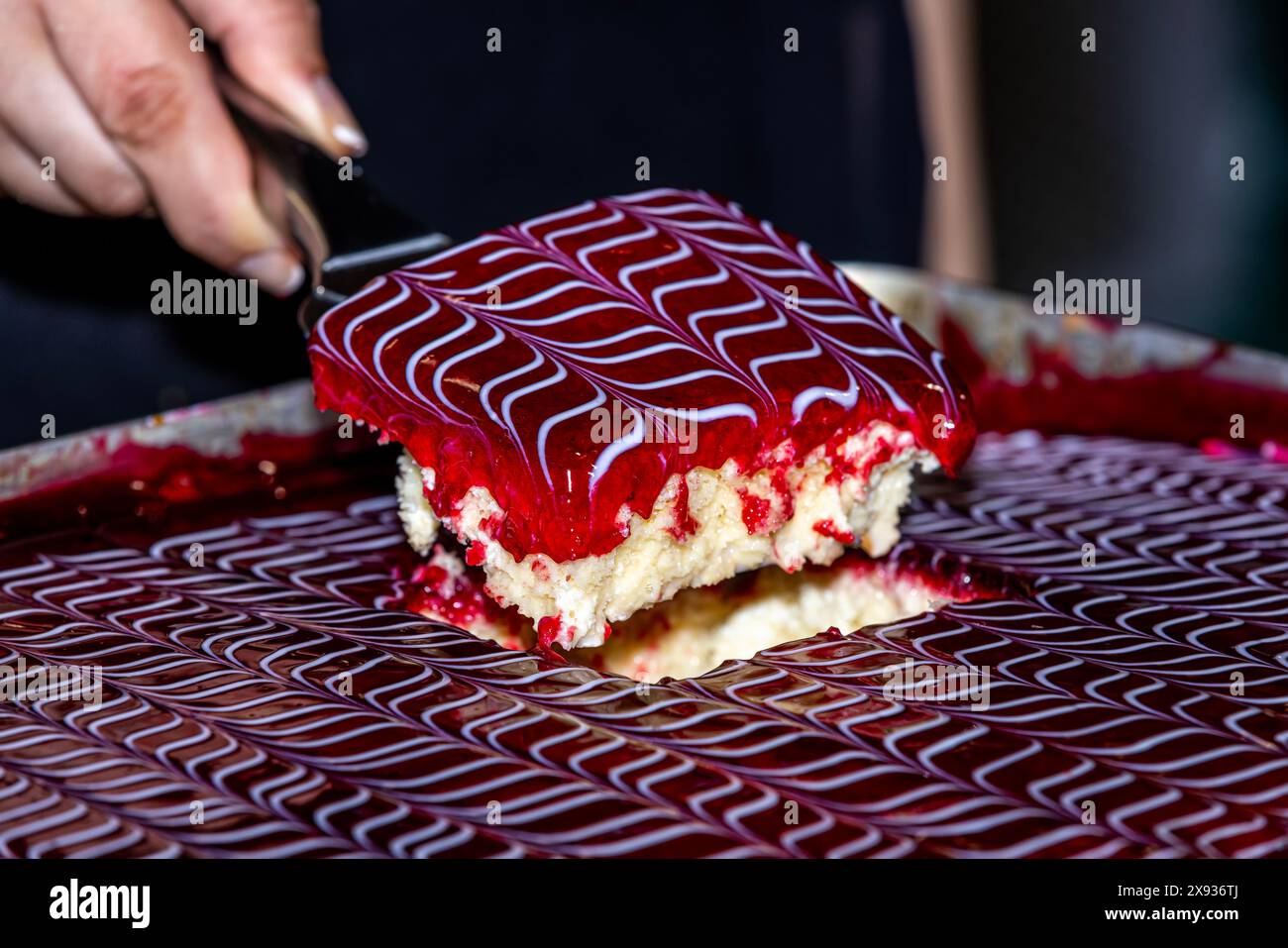 Chef prepares trilece dessert in the kitchen. Turkish Traditional ...