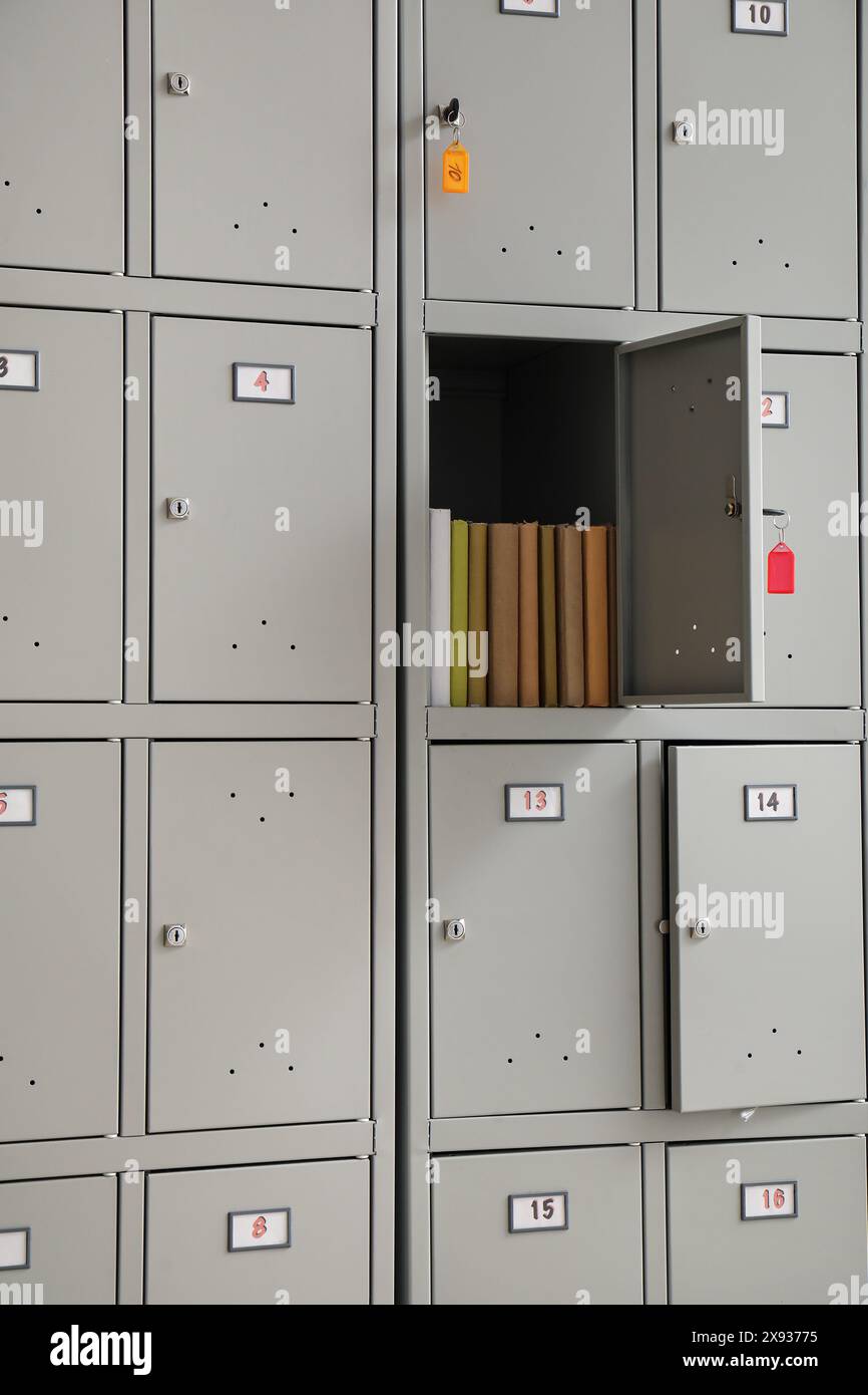 Modern locker with books at school Stock Photo - Alamy