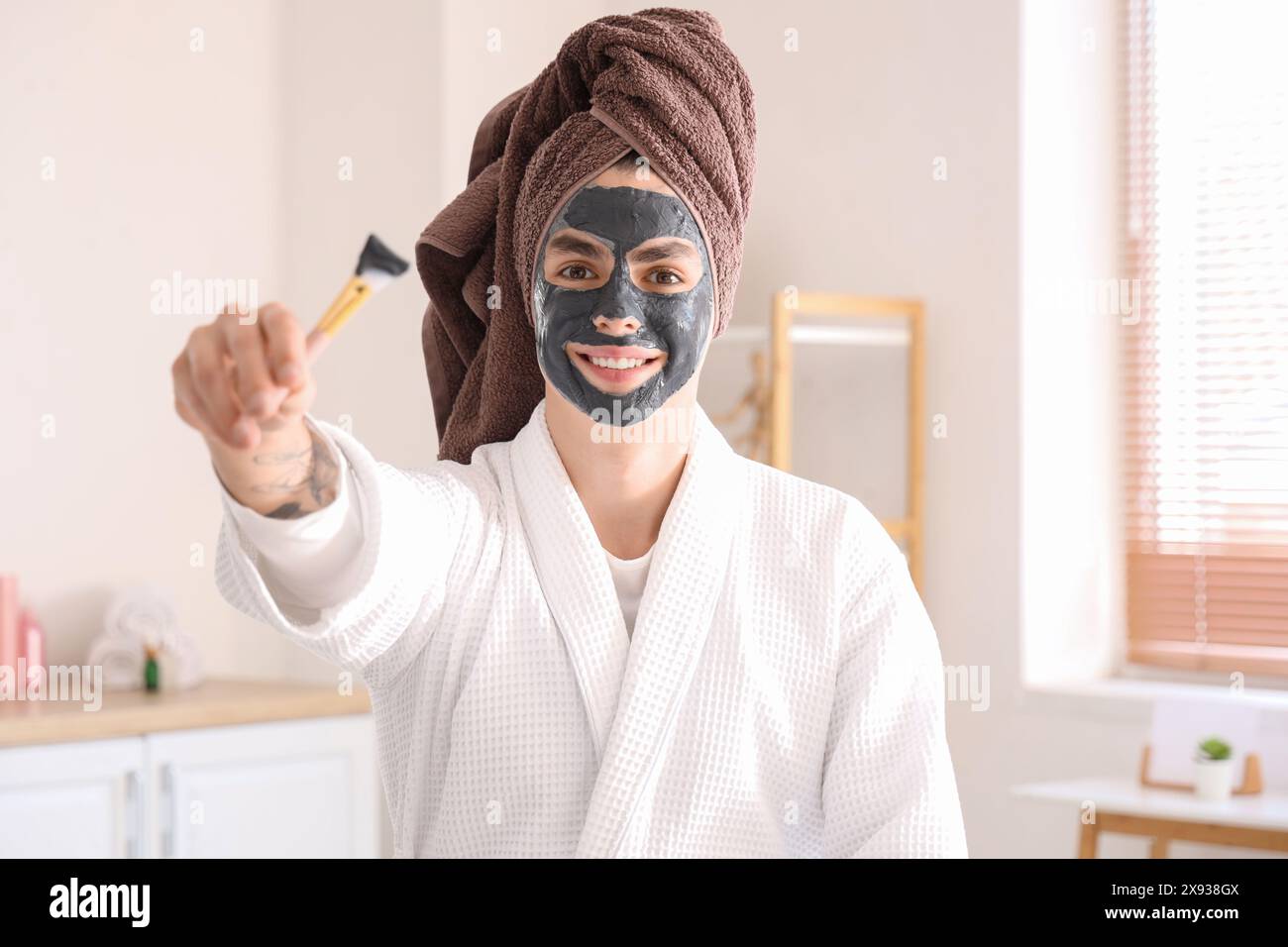 Cosmetic moisturizing mask applied hi-res stock photography and images ...