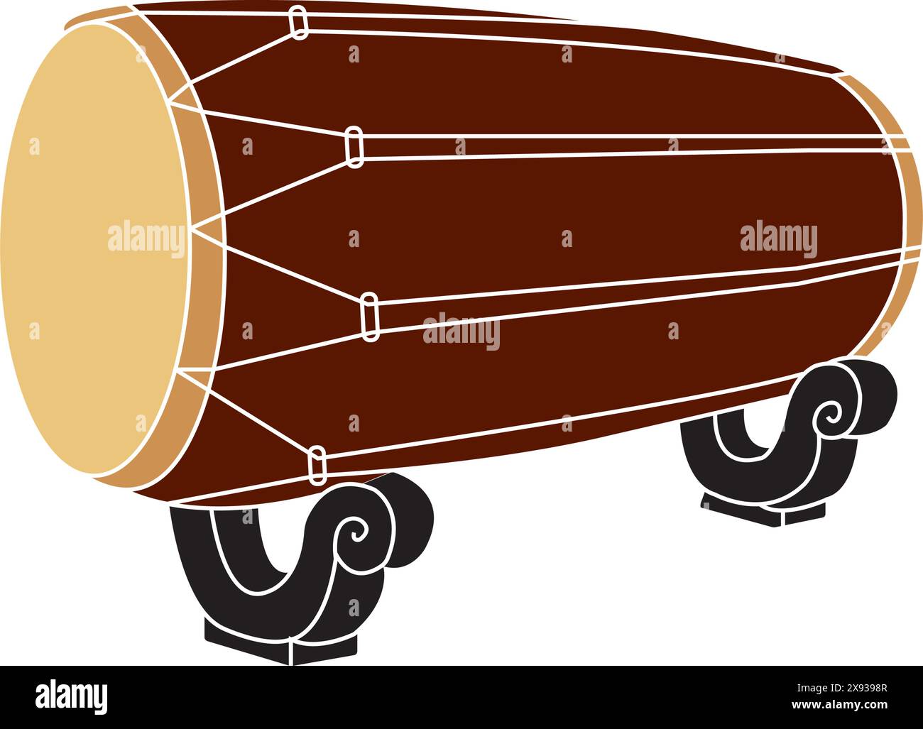 Kendang icon, traditional Indonesian musical instrument,vector ...