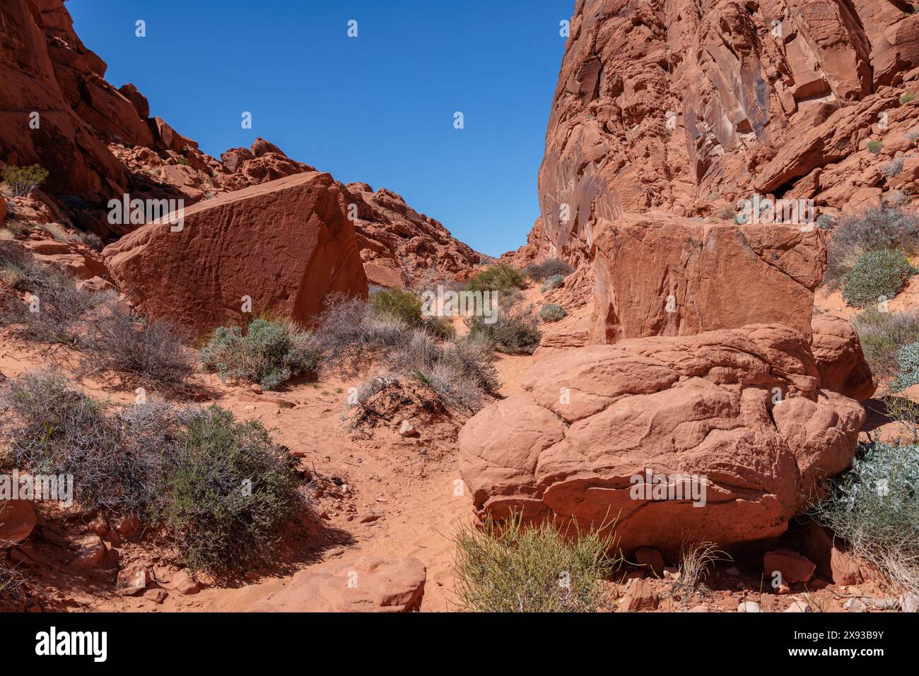Rock formations along the Fire Canyon Overlook Trail at Valley of Fire ...