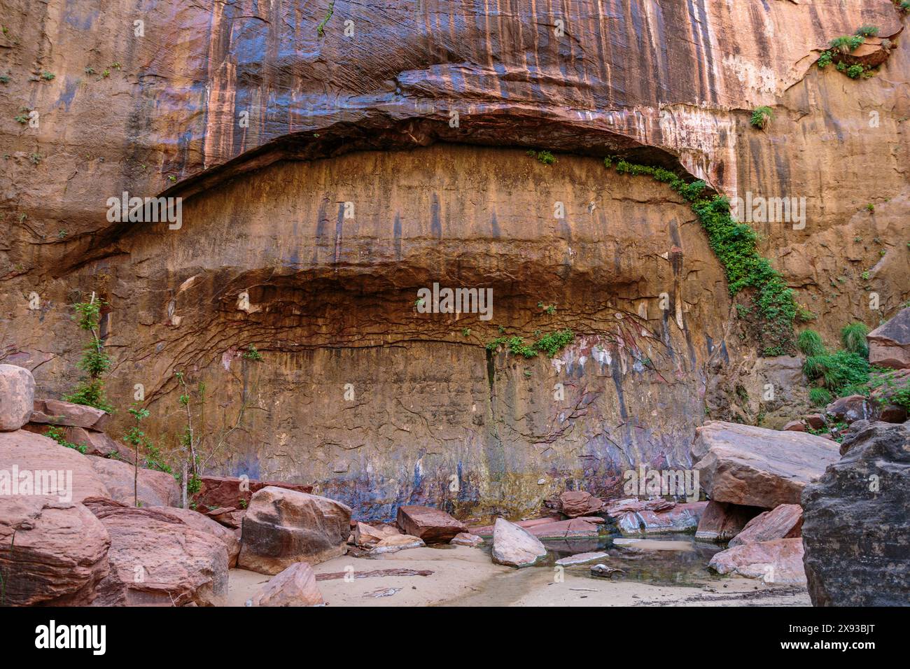 Blind arch in the sandstone rock along the Riverside Walk in the Temple ...
