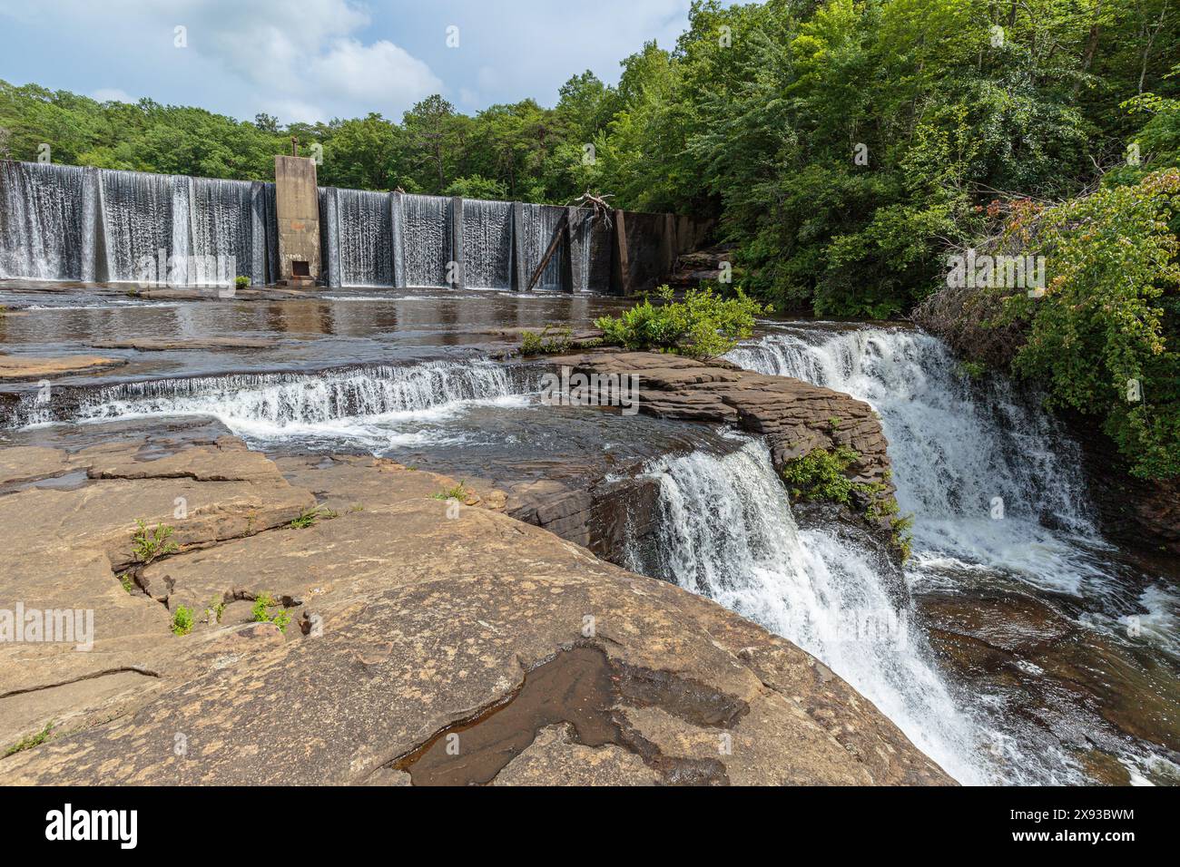 A. A. Miller dam and the upper section of Desoto Falls on the Little ...