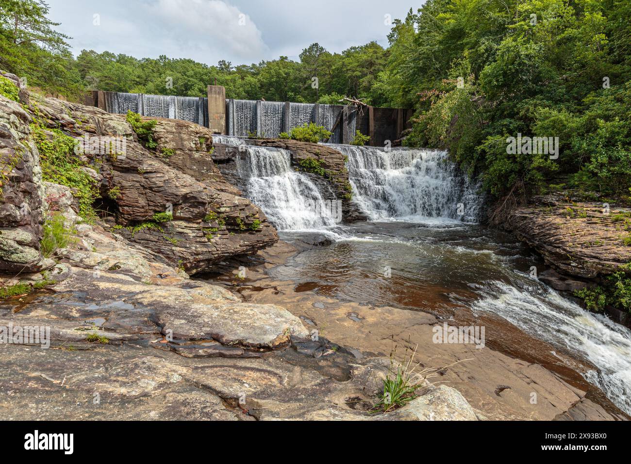 A. A. Miller dam and the upper section of Desoto Falls on the Little ...