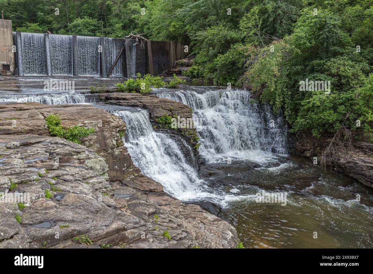 A. A. Miller dam and the upper section of Desoto Falls on the Little ...